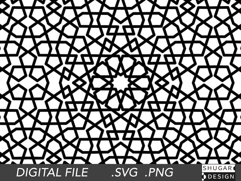 SVG Vector - Seamless Grid, Pentagon and Dodecagon Pattern, Islamic ...