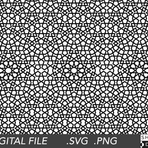 SVG Vector - Seamless Grid, Pentagon and Dodecagon Pattern, Islamic ...