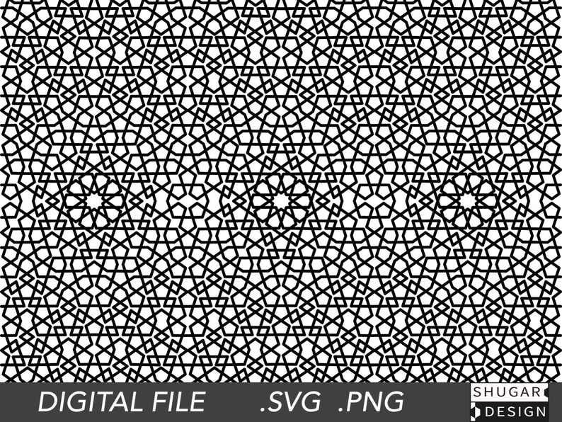 SVG Vector - Seamless Grid, Pentagon and Dodecagon Pattern, Islamic ...
