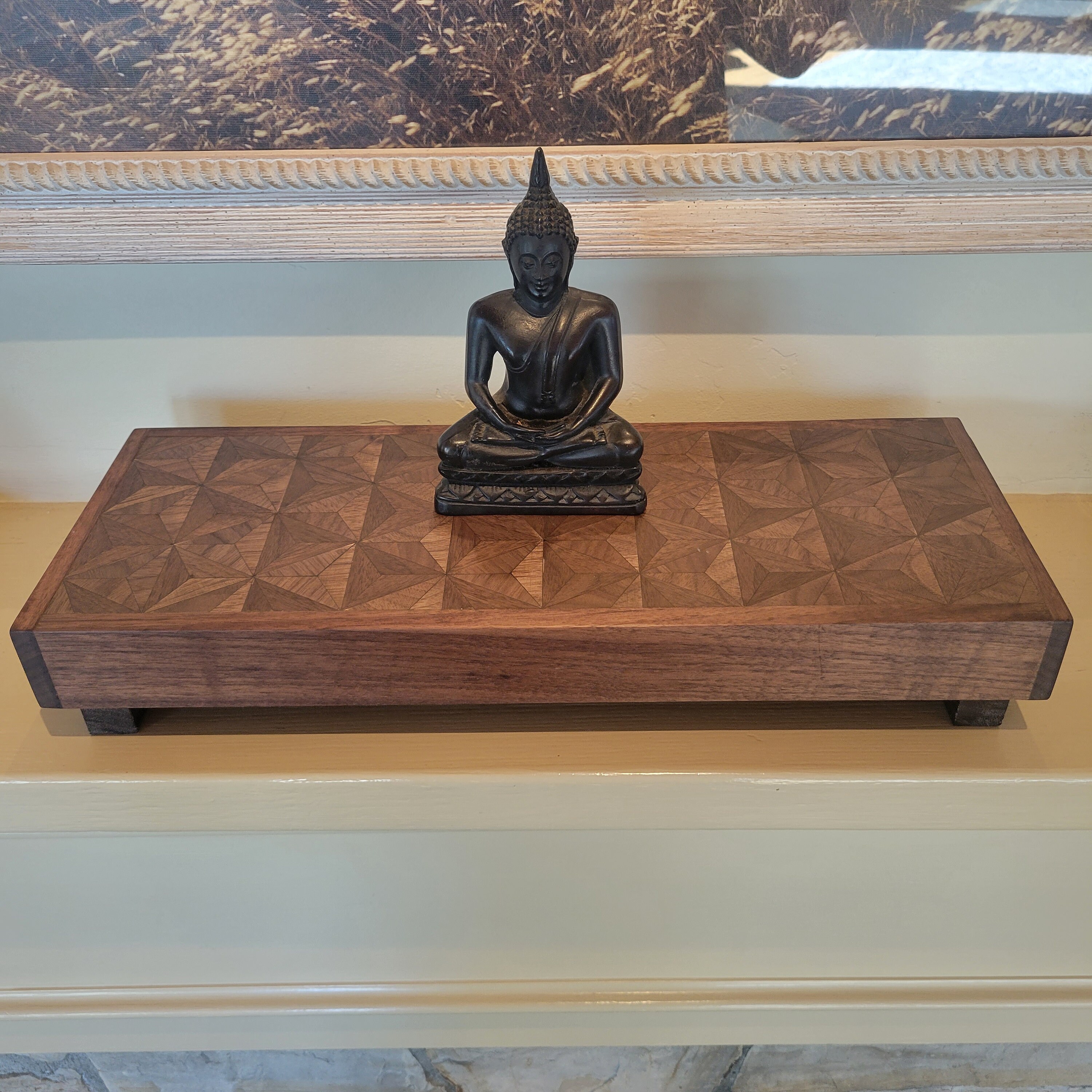 Altar and Meditation Table Walnut Wood Pedestal and Shrine With Sacred ...