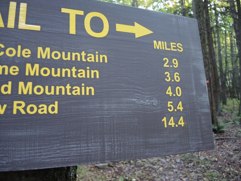 Adirondack Catskill Hiking Trail Signs Vinyl text | Etsy