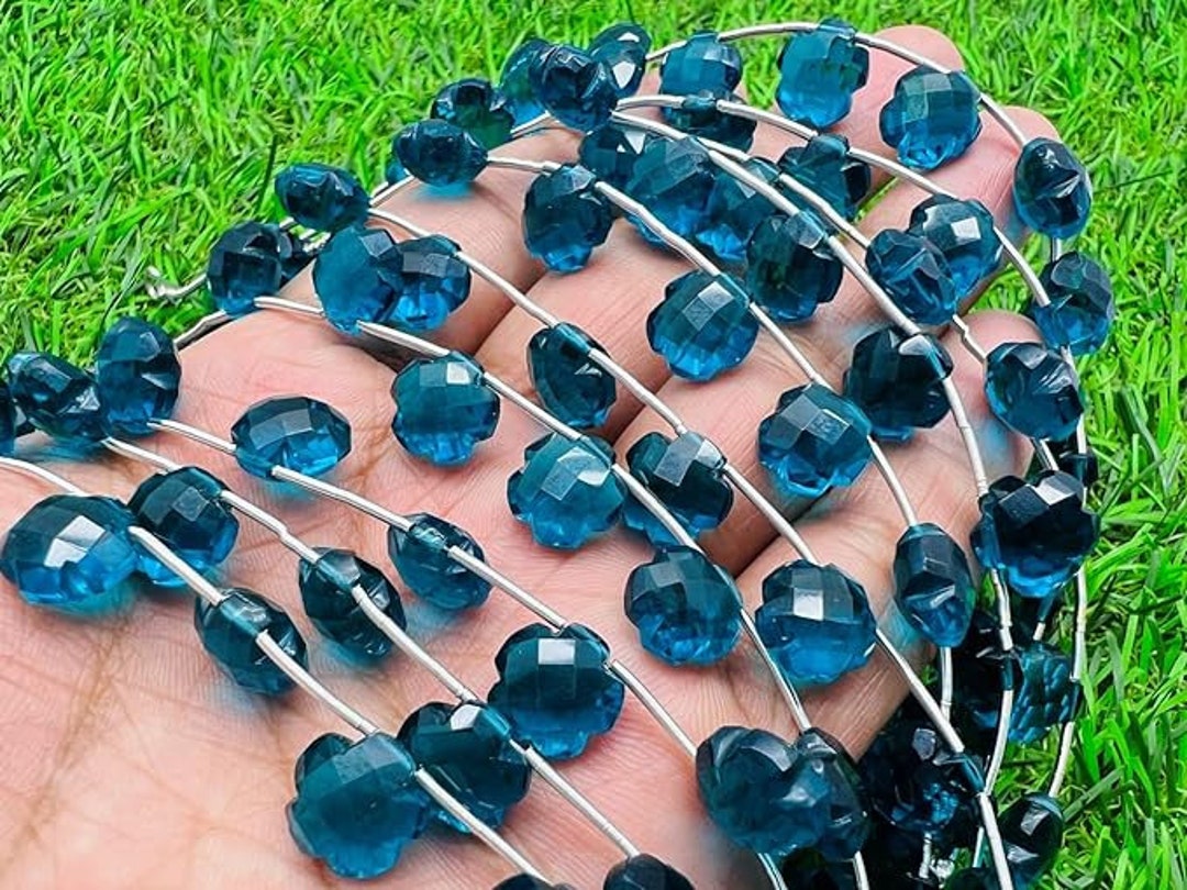 1 Strand Neon Apatite Quartz 10 Piece Beads Size 10mm Flower Shape Cut ...