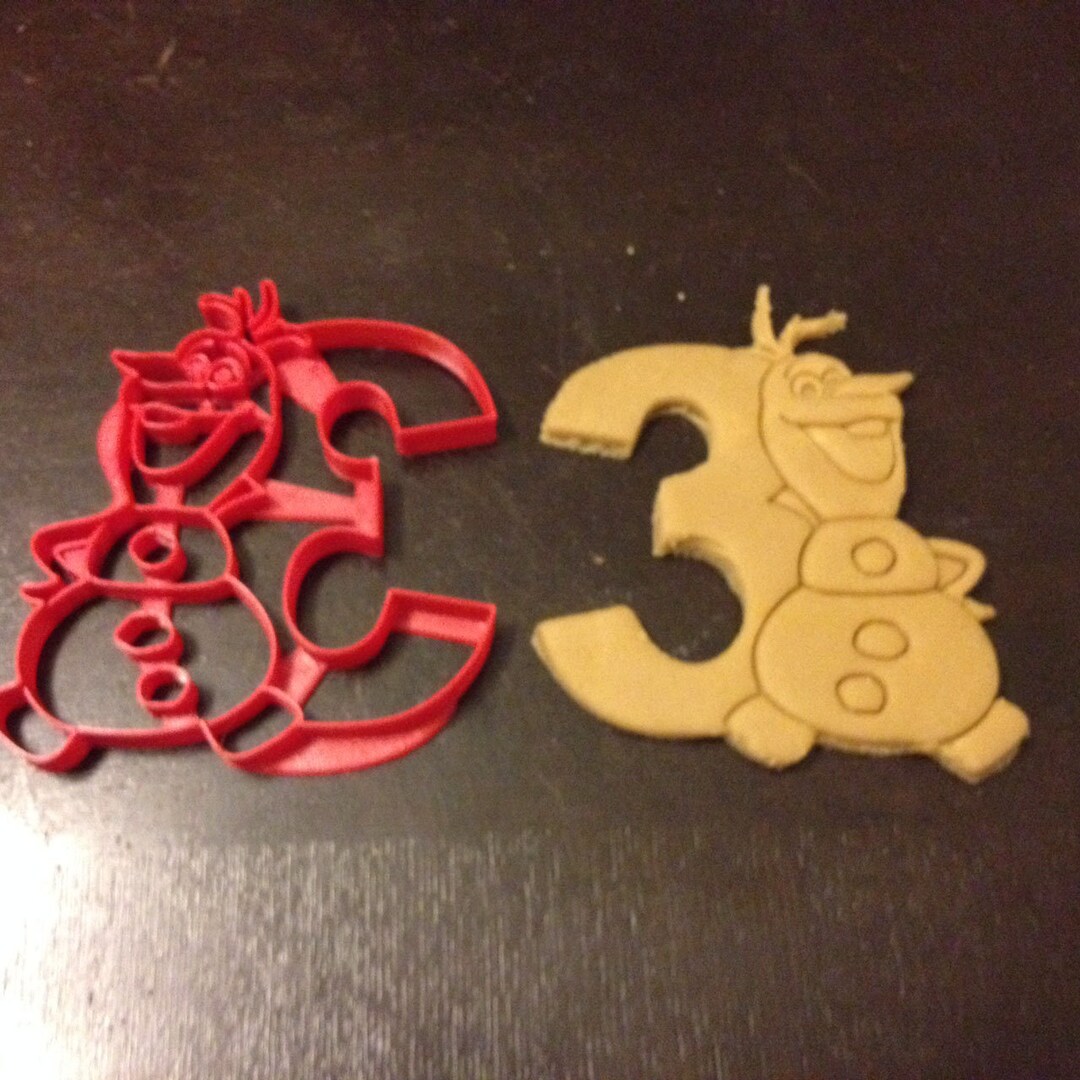 Olaf Cookie Cutter With the Number 3. Great for Your Kid's Third ...