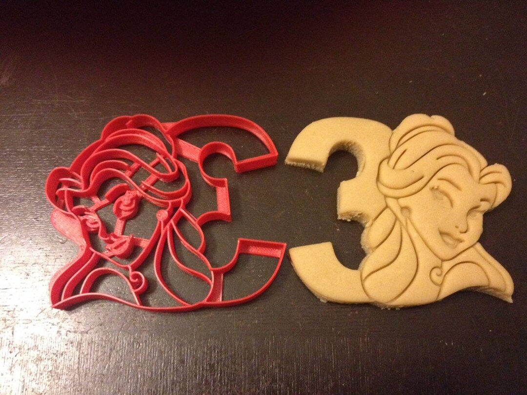 Belle Cookie Cutter With the Number 3. Great for Any Third Birthday ...