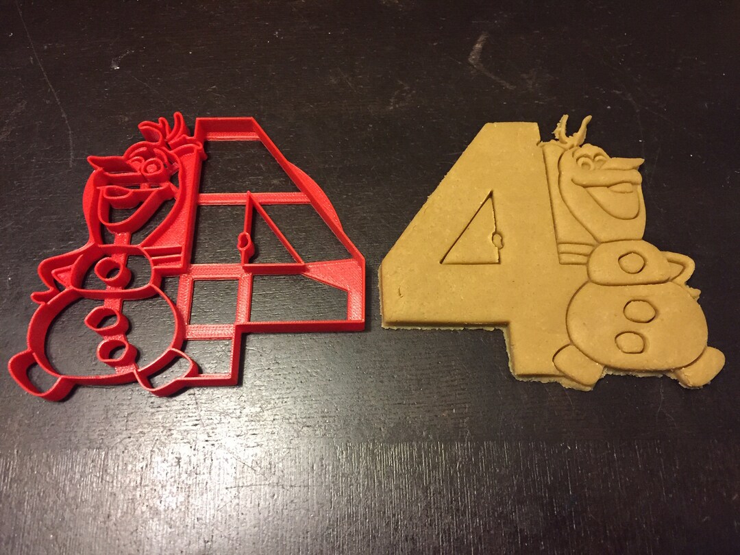 Olaf Cookie Cutter With the Number 4. Great for Your Kid's Fourth ...