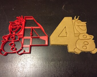 Olaf Cookie Cutter With the Number 3. Great for Your Kid's - Etsy