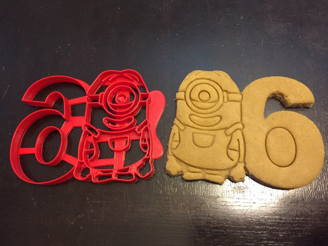 Minions Cookie Cutter Holding the Number 6. Great for Your Kid's Sixth ...