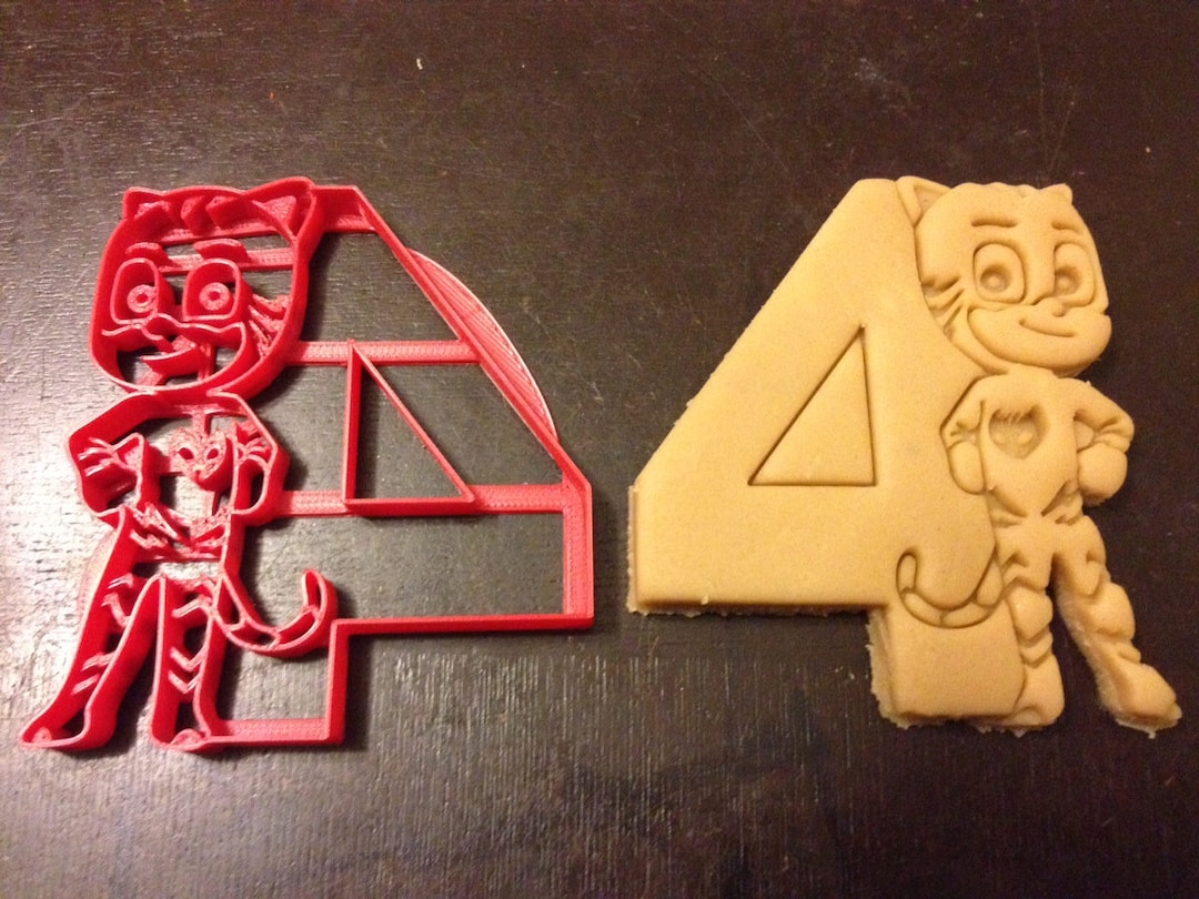 Catboy PJ Masks Cookie Cutter Next to the Number 4. Perfect for Your ...