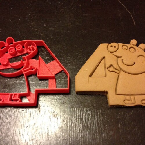 Peppa Pig Cookie Cutter Holding the Number 4. Great for Your - Etsy