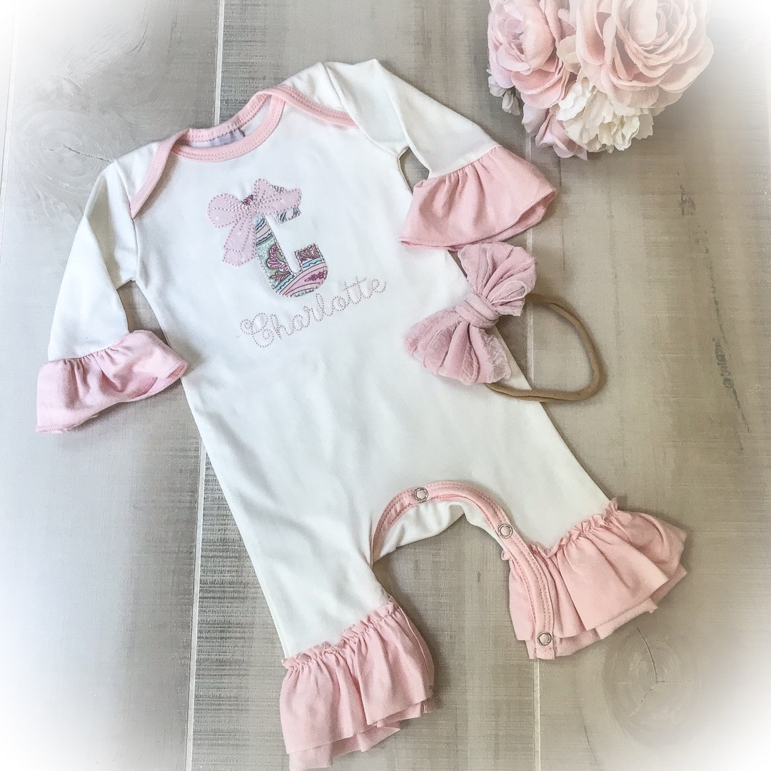 Newborn Girl Coming Home Gift, Personalized Baby Girl Romper - Etsy