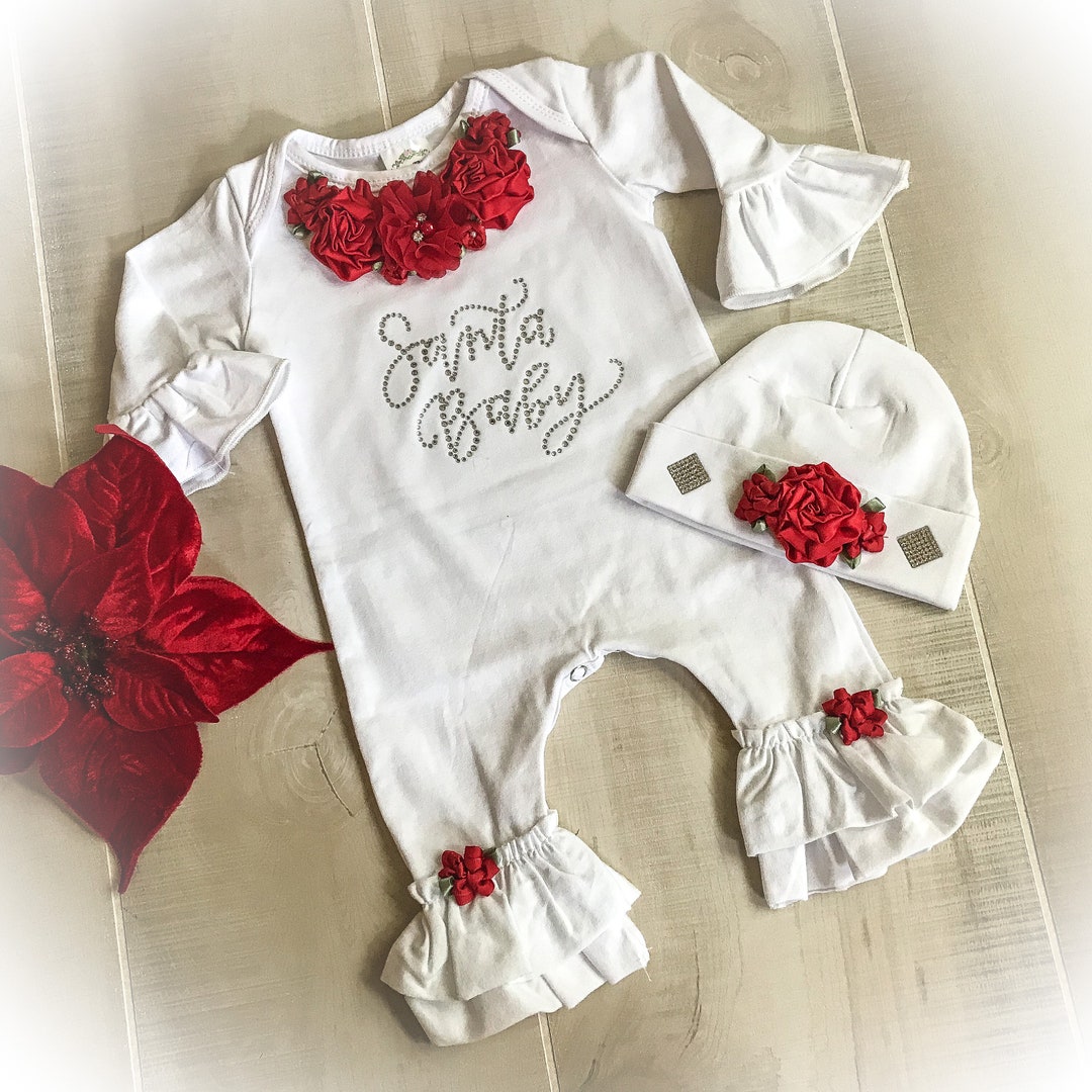 Santa Baby Newborn Ruffle Romper, Baby’s First Christmas Oufit - Etsy