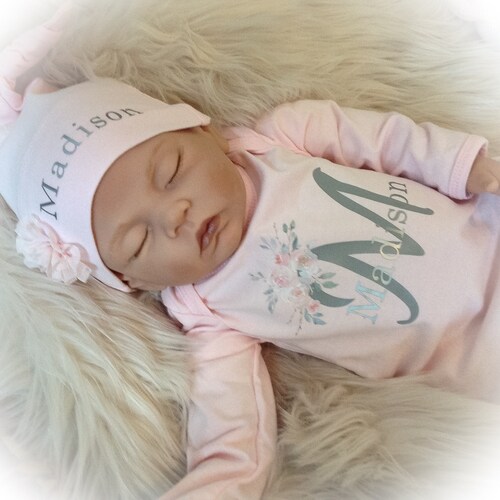 Personalized Newborn Girl Coming Home Outfit Girl Gown Baby - Etsy