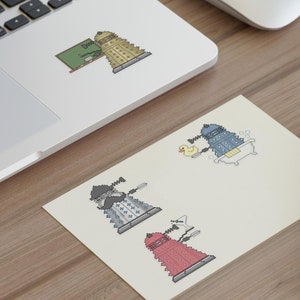 Dalek Sticker Sheets, Dr Who Inspired Fan Art Stickers, Whovian Gift ...