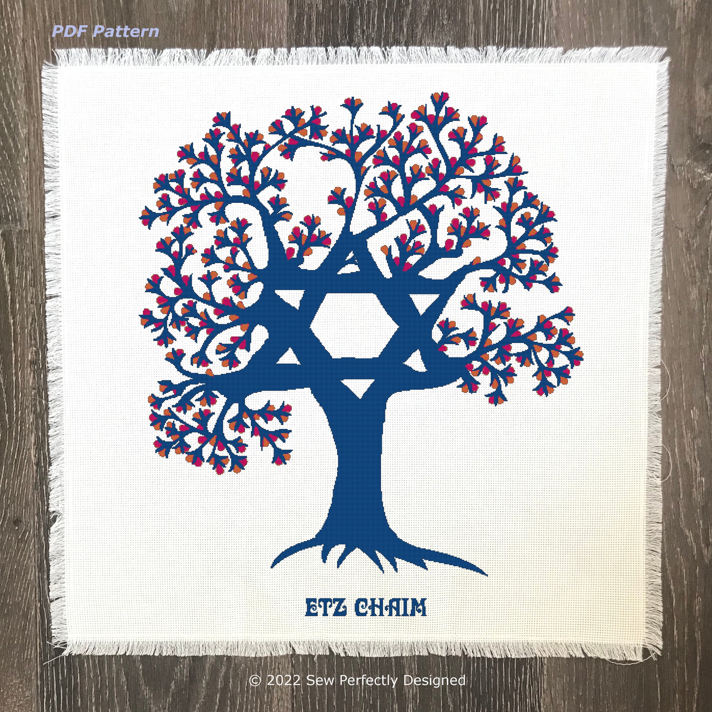 Tree of Life Cross Stitch Pattern, Jewish Etz Chaim, Advanced Extra ...