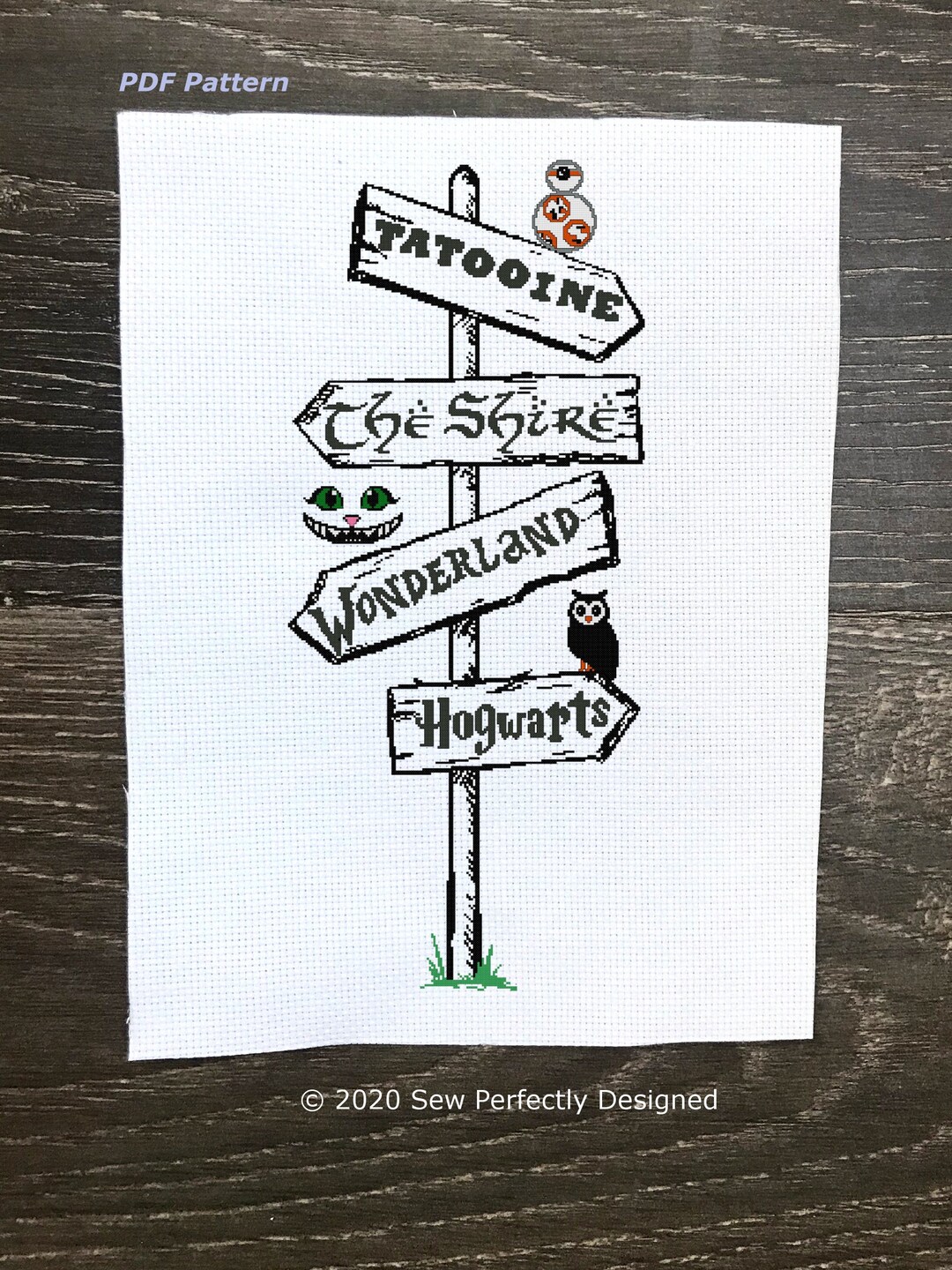 Magical Sign Post Cross Stitch Pattern, Geeky Gift, Fantasy ...