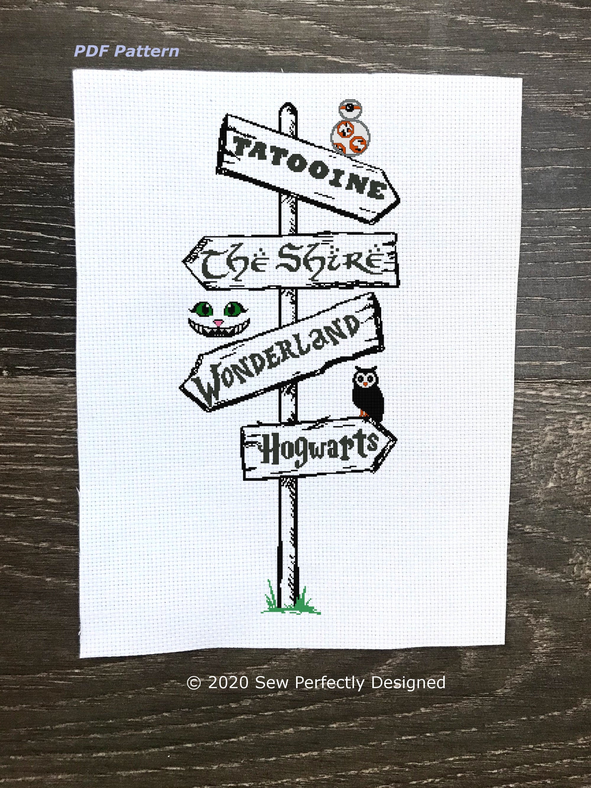 Magical Sign Post Cross Stitch Pattern Geeky Culture | Etsy