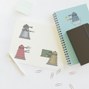 Dalek Sticker Sheets, Dr Who Inspired Fan Art Stickers, Whovian Gift ...