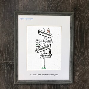 Magical Sign Post Cross Stitch Pattern, Geeky Gift, Fantasy ...