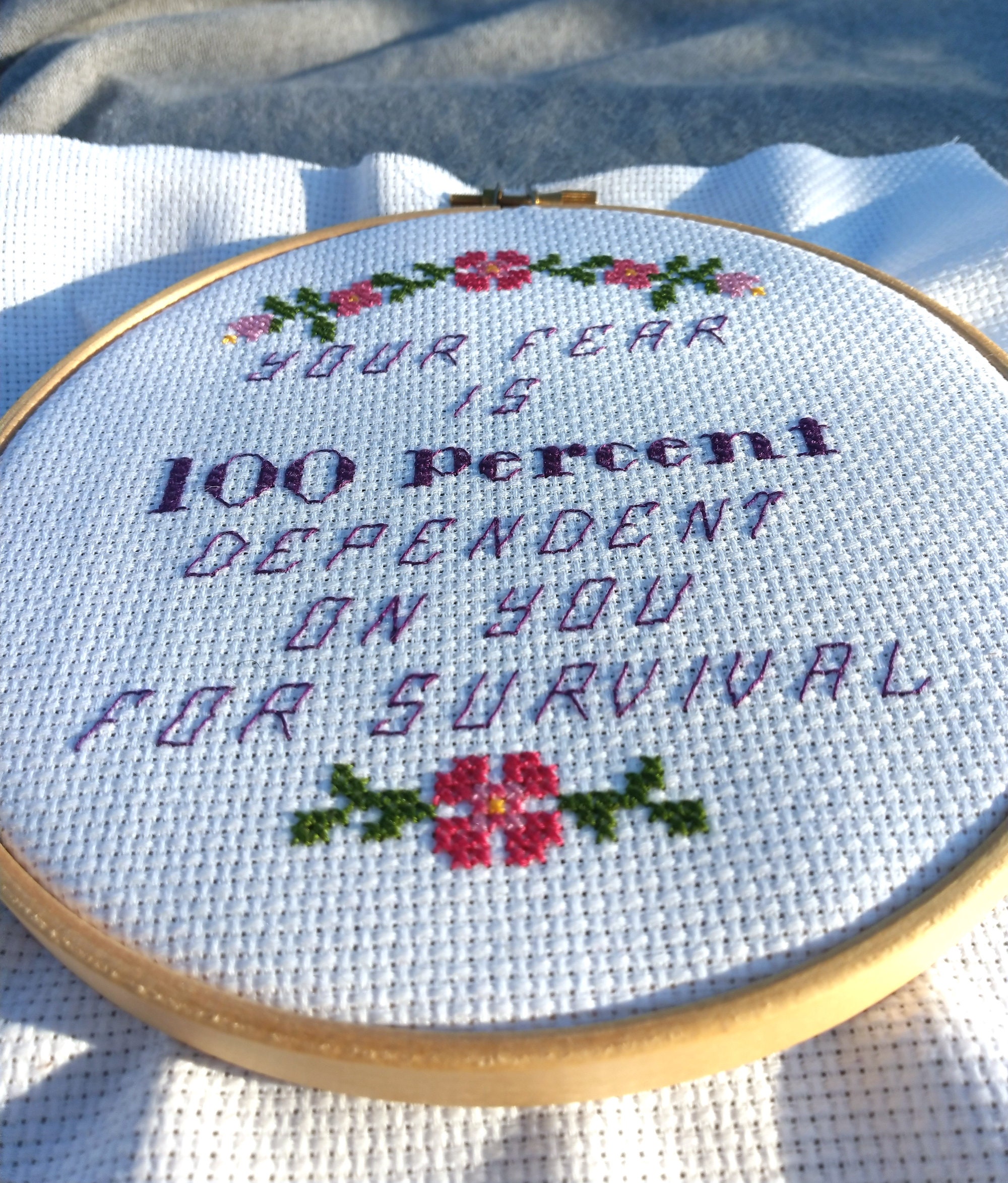 Fear Motto Counted Cross Stitch Pattern Inspirational Instant - Etsy