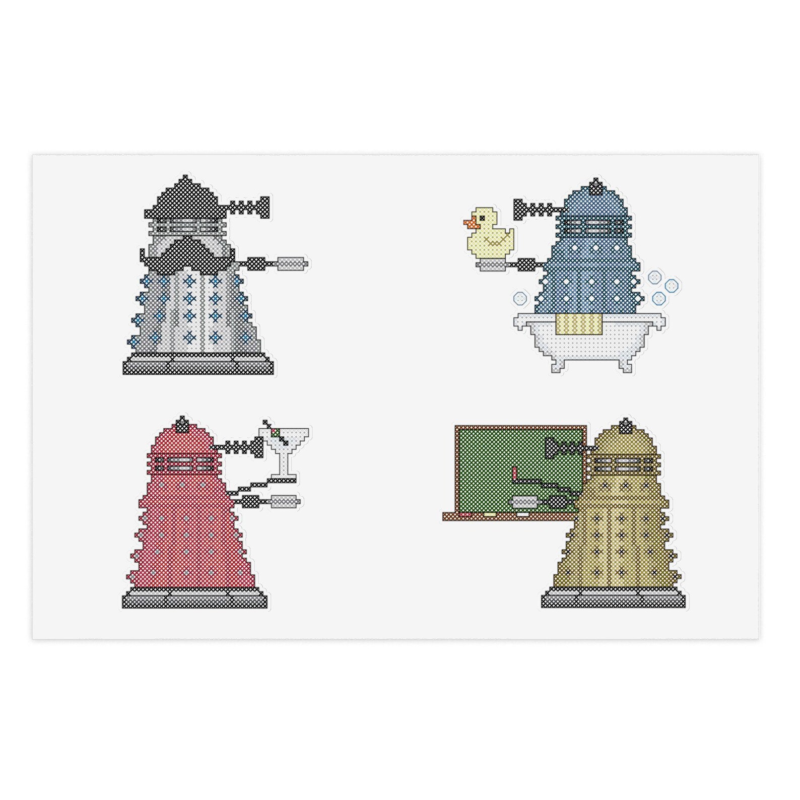 Dalek Sticker Sheets, Dr Who Inspired Fan Art Stickers, Whovian Gift ...
