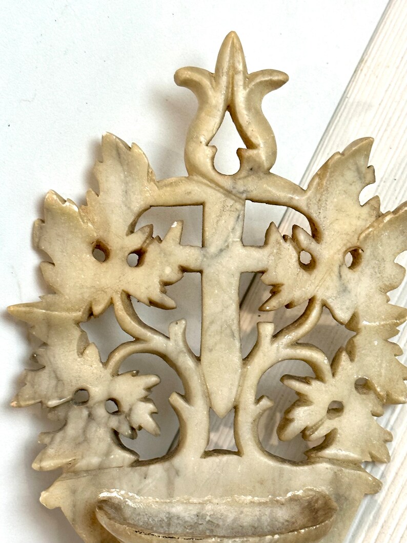 Antique Italian Hand Carved Alabaster Religious Holy Water - Etsy
