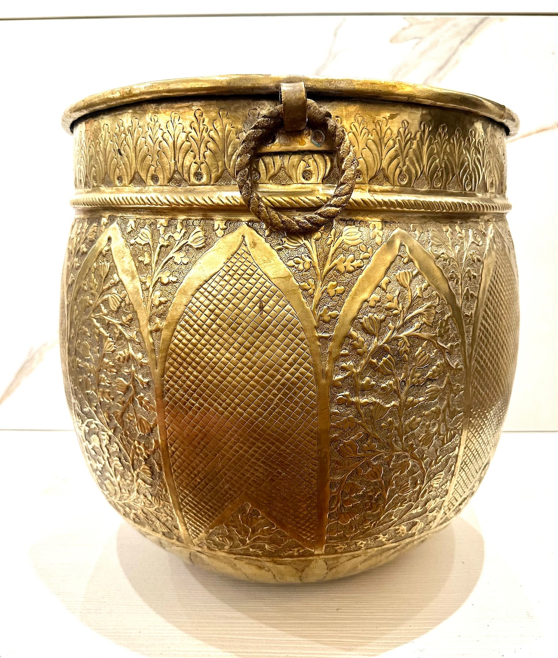 Large Antique Middle Eastern Hand Made Brass Planter - Etsy