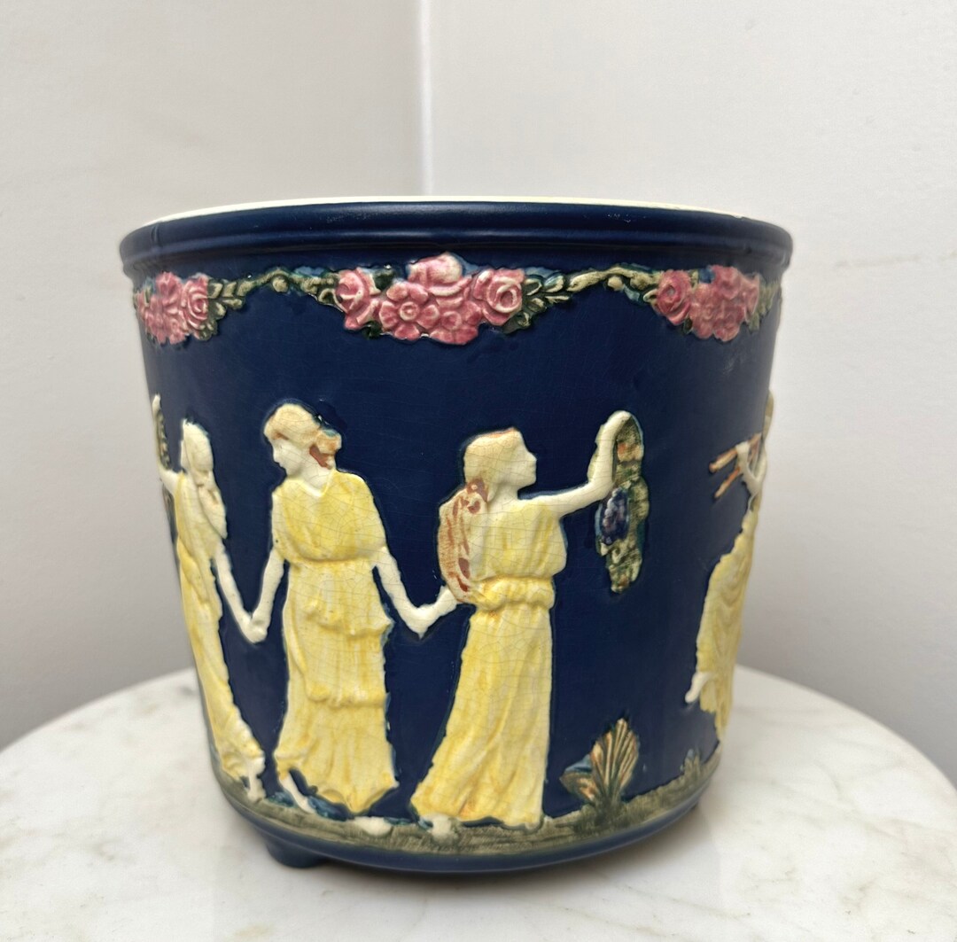Va. 1918 Weller American Art Pottery Large Blue Ware Jardinaire - Etsy