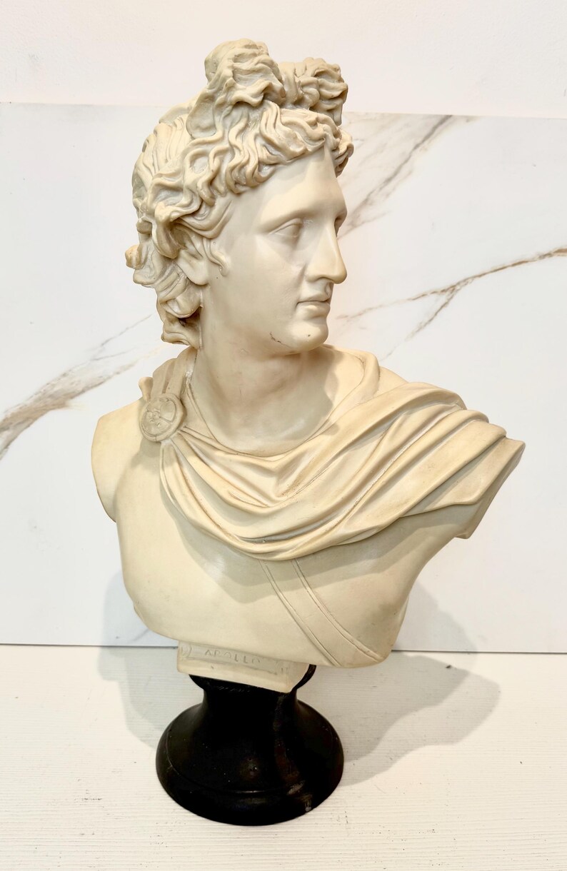 Large Vintage Composite Neoclassical Bust of Apollo Mid Century - Etsy