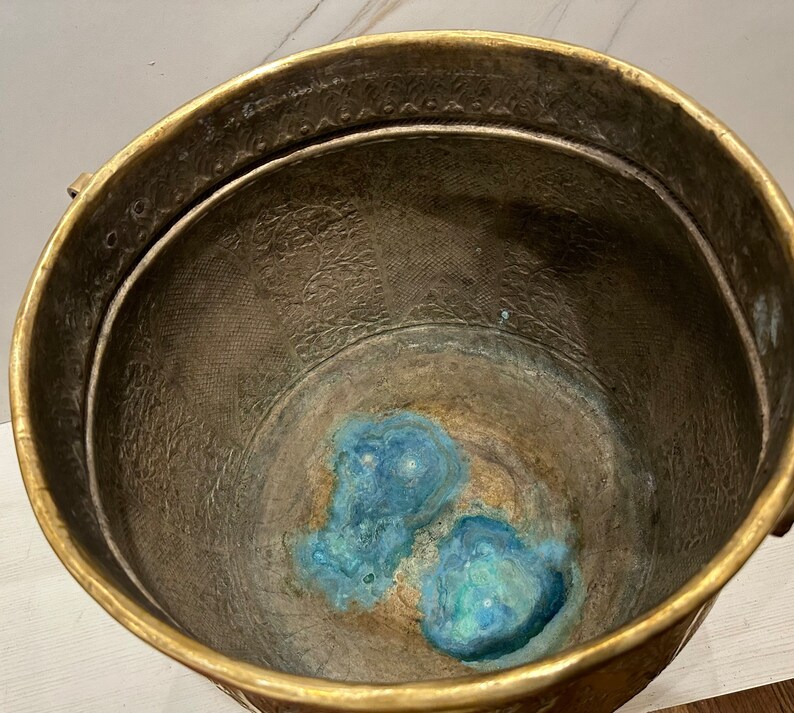 Large Antique Middle Eastern Hand Made Brass Planter - Etsy