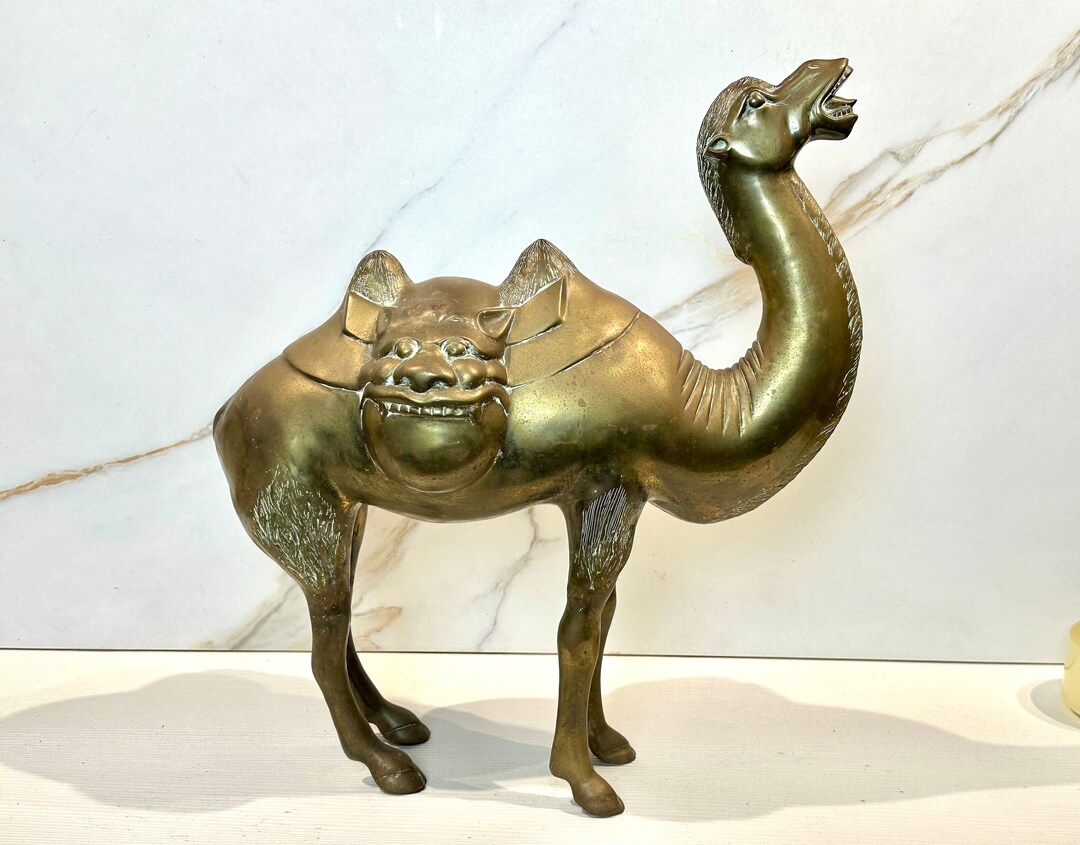 Large Antique Chinese Export Vintage Brass Camel Figure - Etsy