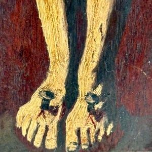 Vintage Hand Painted Crucifiction on Wood Cross. Christ Painting - Etsy