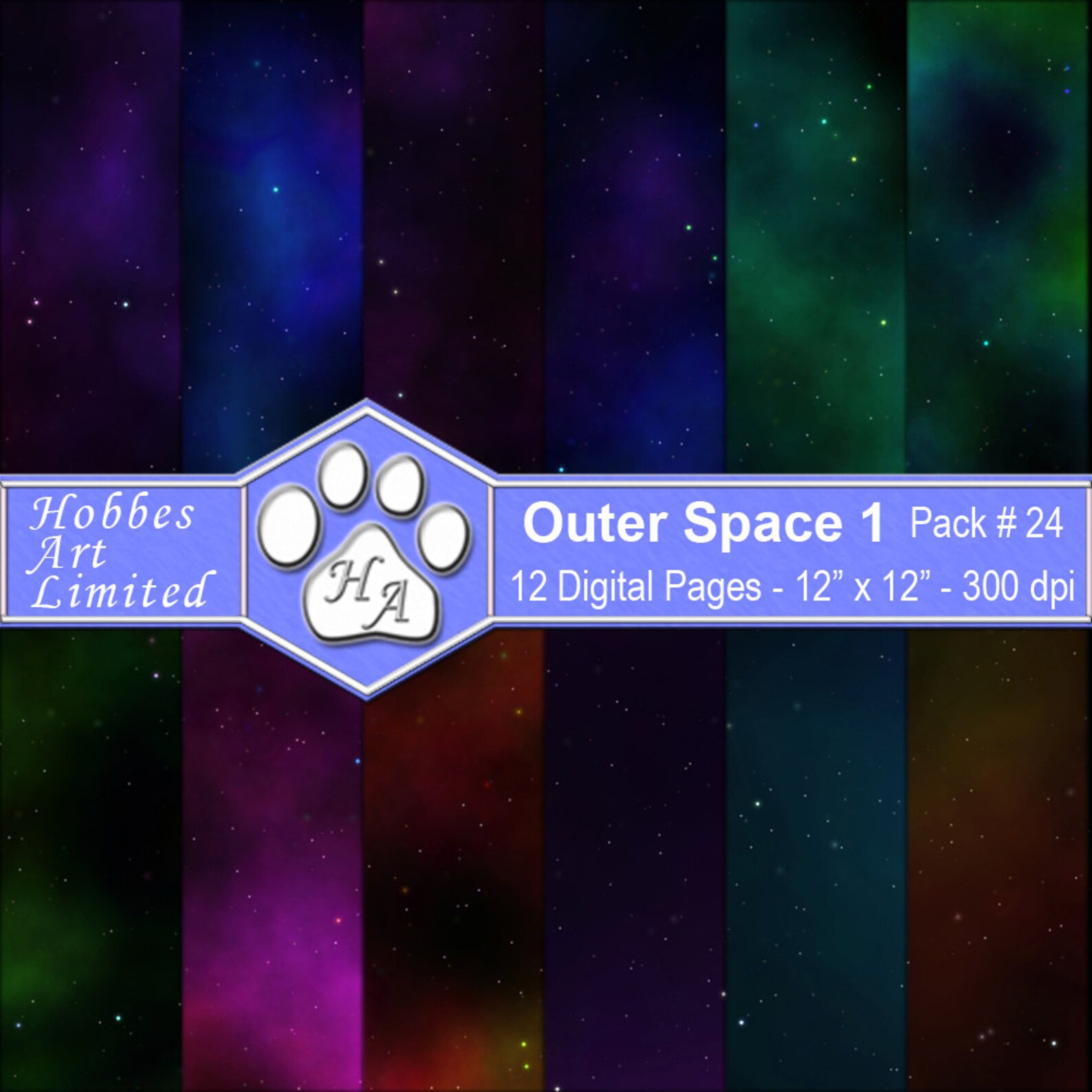 Outer Space 1 - Digital Scrapbook Paper Pack With Instant Download - Etsy