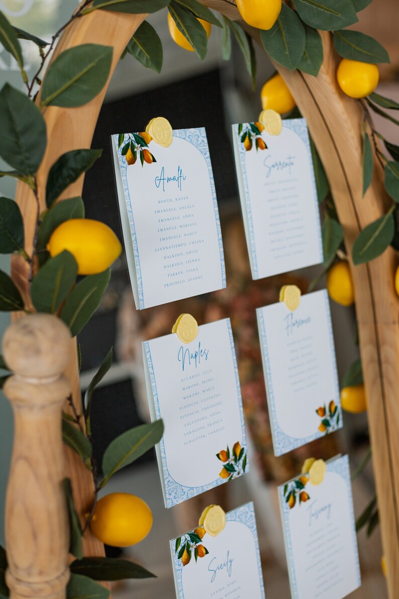 Personalized Lemon Table Numbers and Seating Chart - Etsy