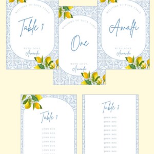 Personalized Lemon Table Numbers and Seating Chart - Etsy