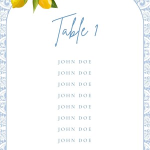 Personalized Lemon Table Numbers and Seating Chart - Etsy