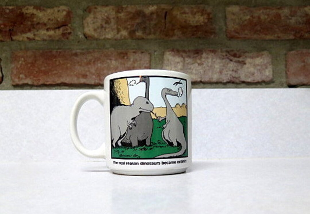Vintage Gary Larson Far Side Mug, the Real Reason Dinosaurs Became ...