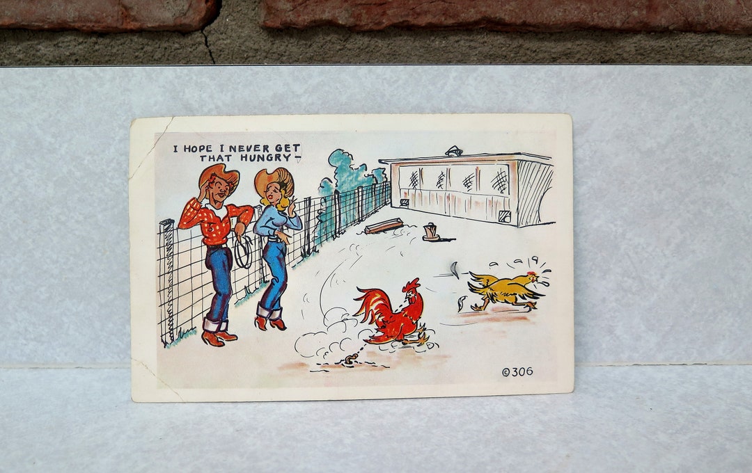 Vintage 1950's Humorous Suggestive RISQUE Original Artwork Postcard ...