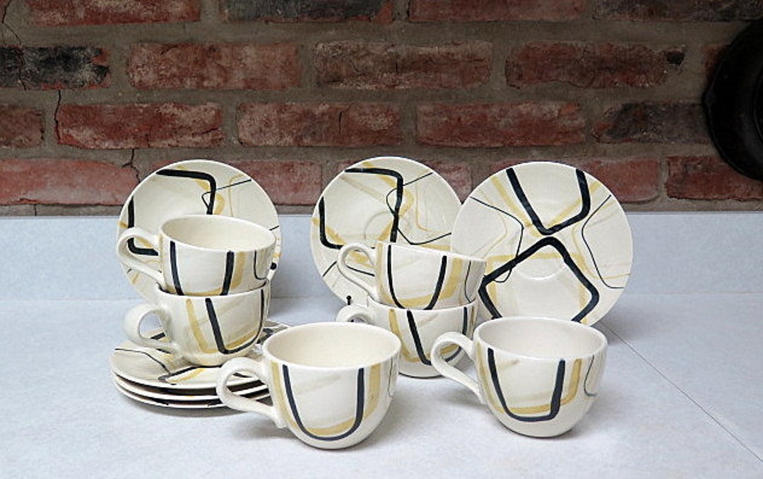 Vintage Red Wing Pottery Smart Set Pattern, Mid Century Retro Dishware ...