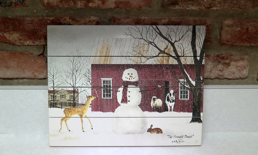 Vintage Pallet Wall Art Painting the Friendly Beasts by Billy Jacobs ...