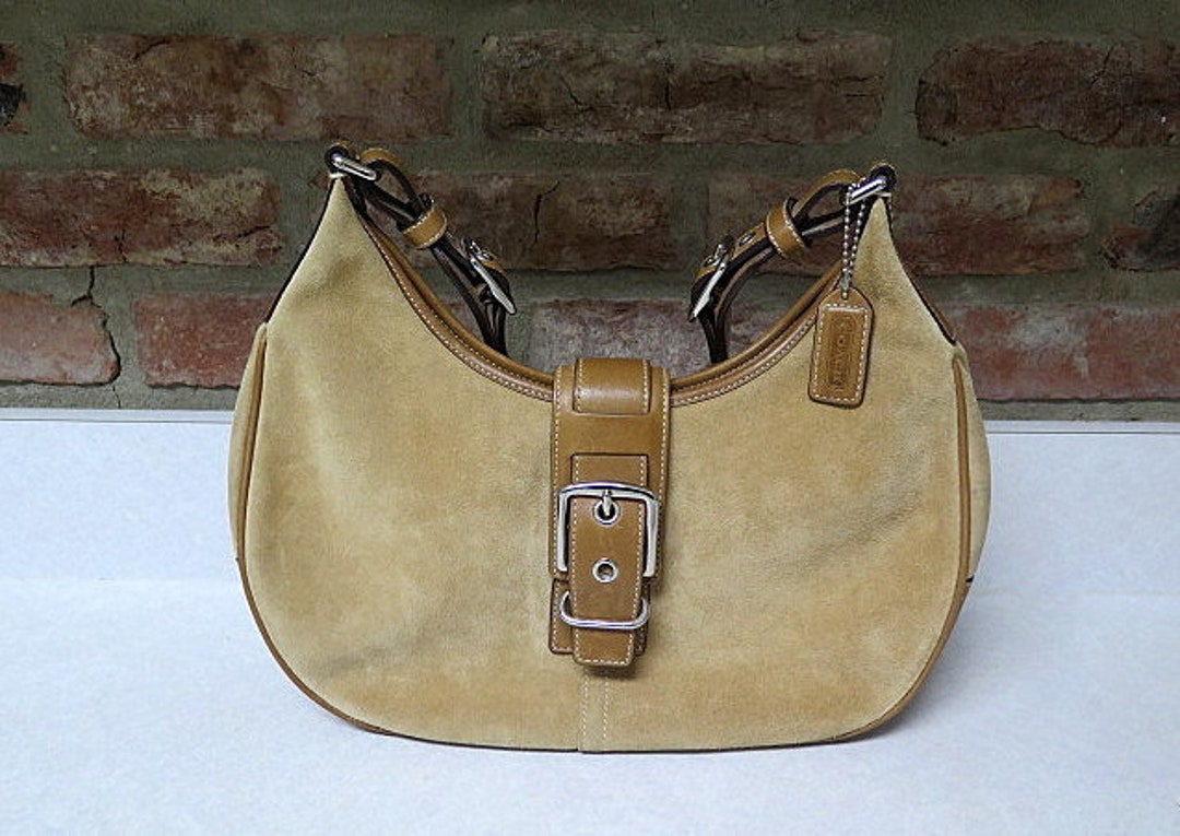 Vintage Coach Brown Suede Small Hobo Shoulder Bag No E3Q-7559, Gift for ...