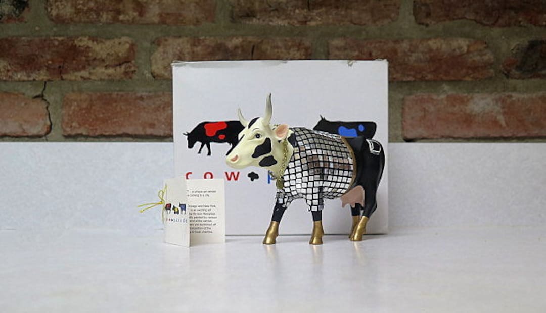 Vintage Cow Parade Disco Cow Figurine, Disco Dancing Cow, Gift Idea - Etsy