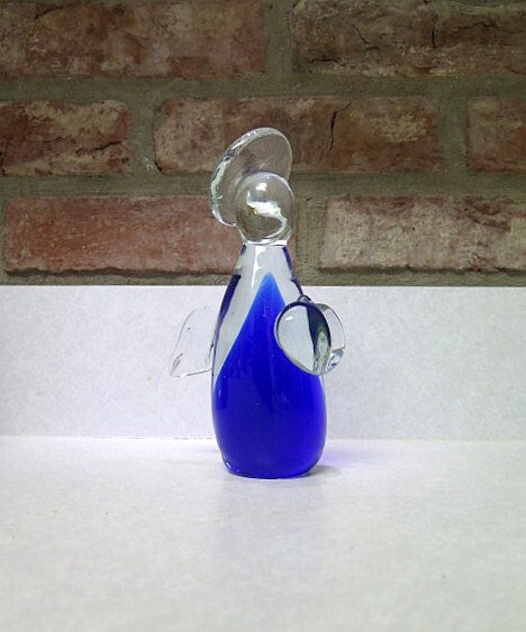 Vintage Murano Style Glass Cobalt Blue Angel With Wings and Praying ...