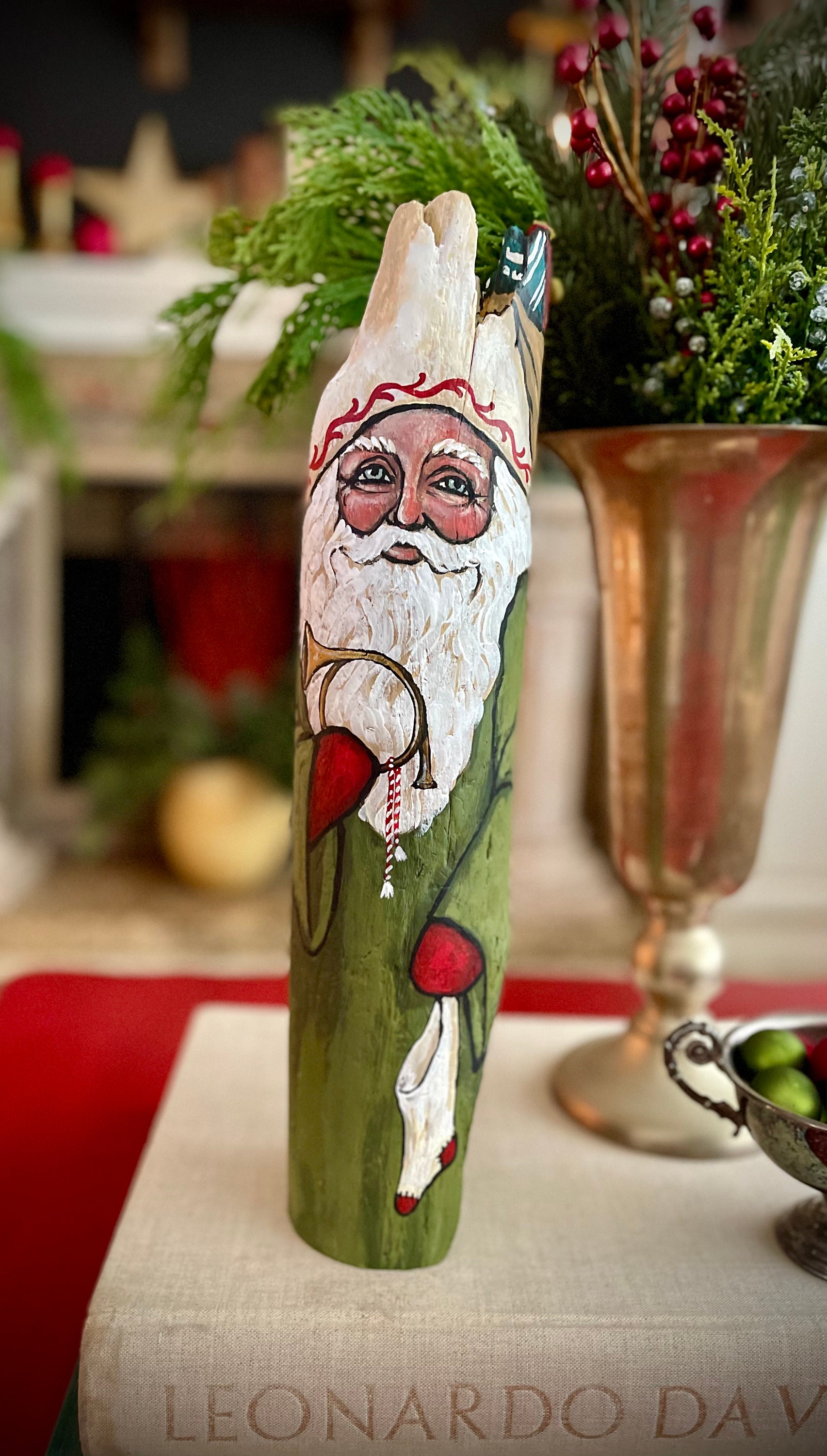 Green Slender Santa - Etsy