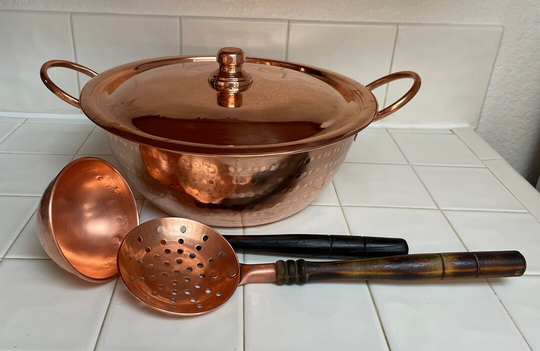 4 Piece Stock Pot and Ladles Set With Rauli Wood Handle - Etsy