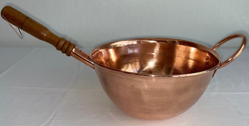 Hammered Copper Wok With Rauli Wood Handle - Etsy