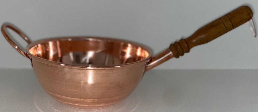 Deep Fry Copper Wok With Rauli Wood Handle - Etsy