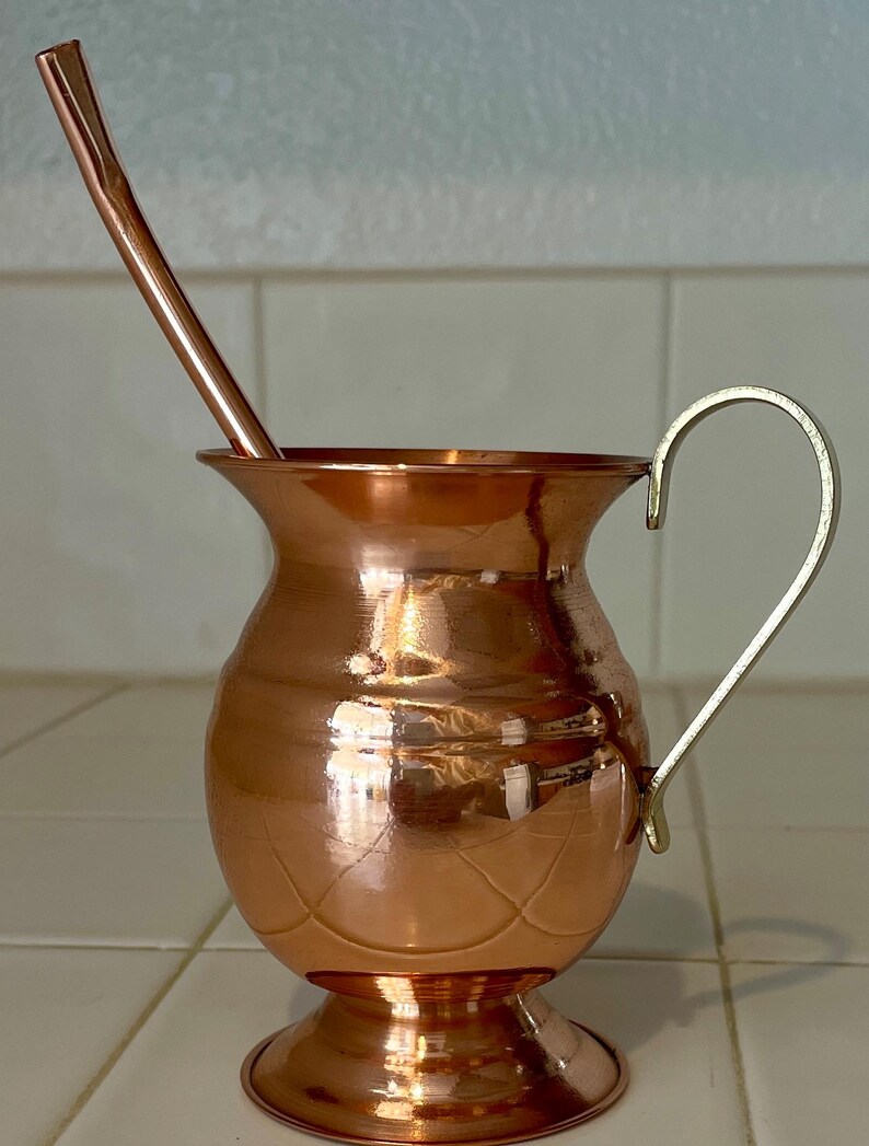 Mate Gourd With Bronze Handle and Copper Stirring Spoon/straw - Etsy