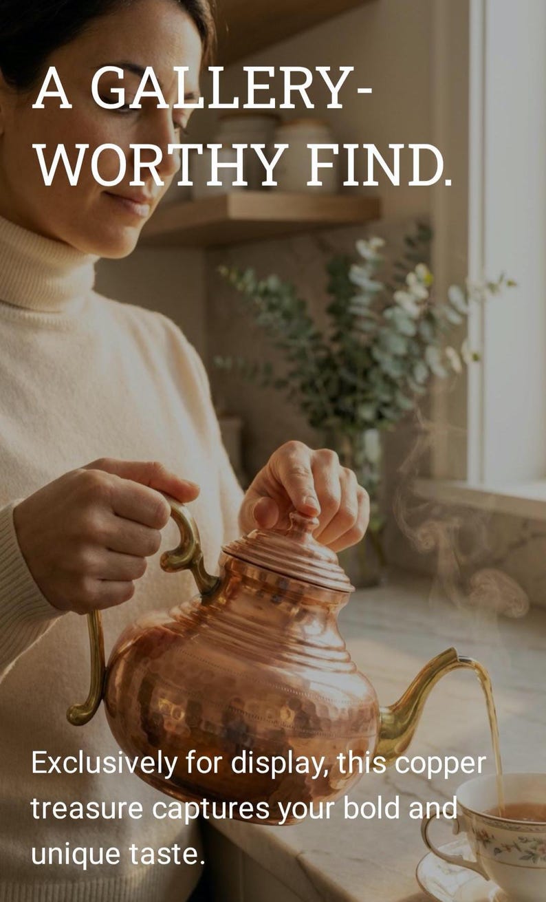 Decorative Copper Teapot | Chilean Handcrafted Home Decor (decoration ...