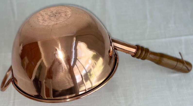 Hammered Copper Wok With Rauli Wood Handle - Etsy