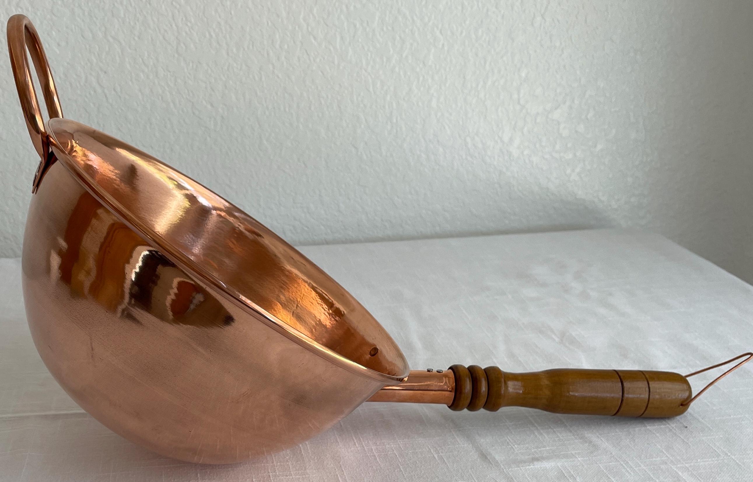 Hammered Copper Wok With Rauli Wood Handle - Etsy